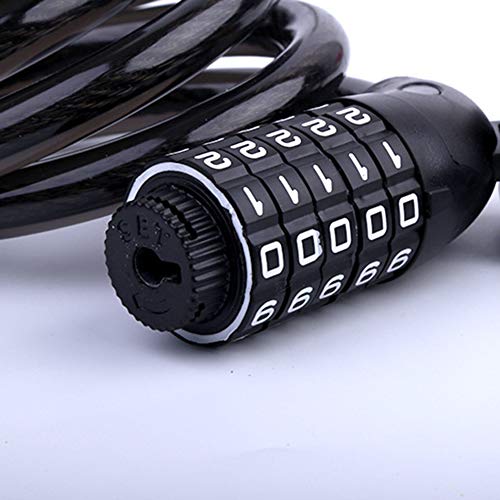 ZHYING Anti Theft Bike Password Lock,with Mounting Lock Bracket,120cm Bicycle Steel Chain with 5 Digits Code,for Scooter,Motorcycles