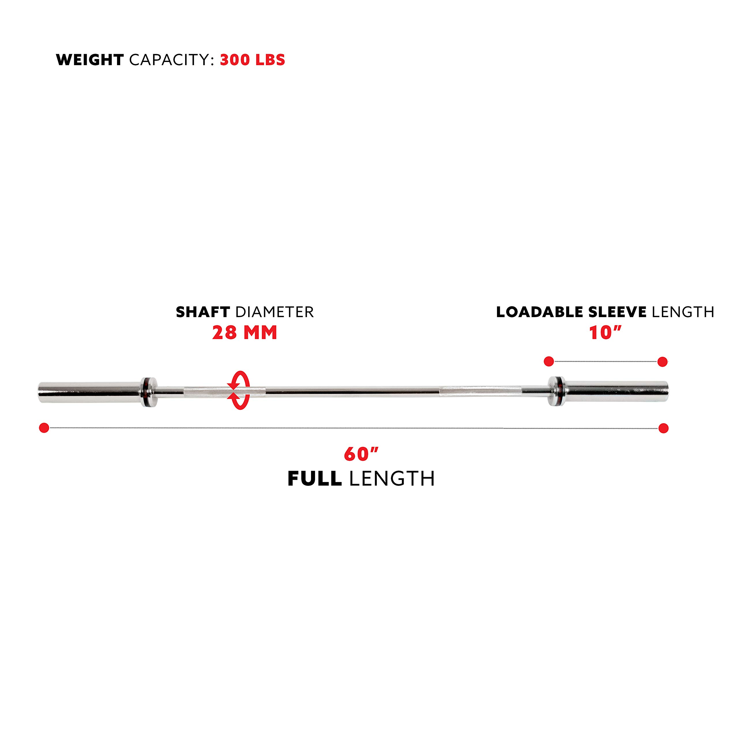 Sunny Health & Fitness OB-60 Olympic Bar, Medium/60"