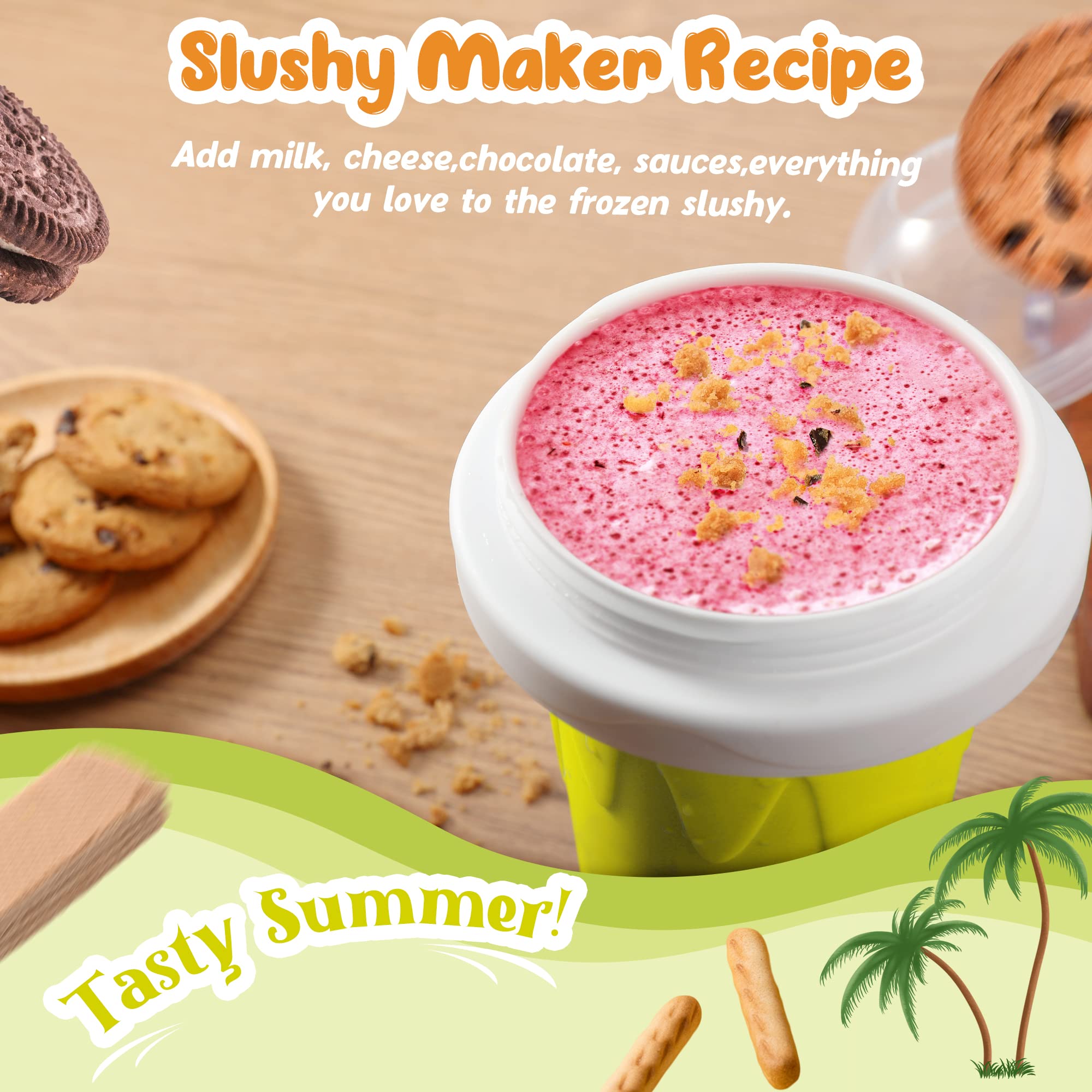 RELPOM Slushie Maker Cup, TIK TOK Magic Quick Frozen Smoothies Cup, Cooling Cup, Slushy Cup, Cool Stuff Things Gadgets Funny Gifts for Kids & Great Stocking Stuffers & White Elephant Gift