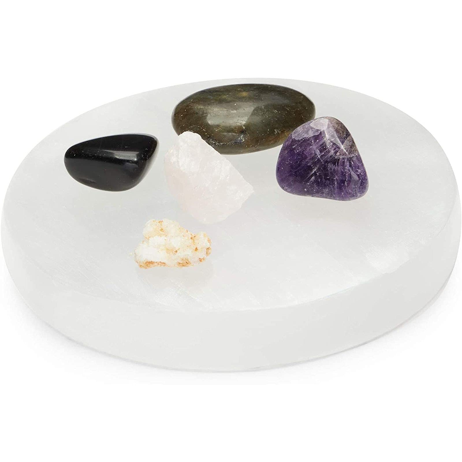 Wellbrite Selenite Charging Plate for Crystals and Healing Stone (6 Inches)