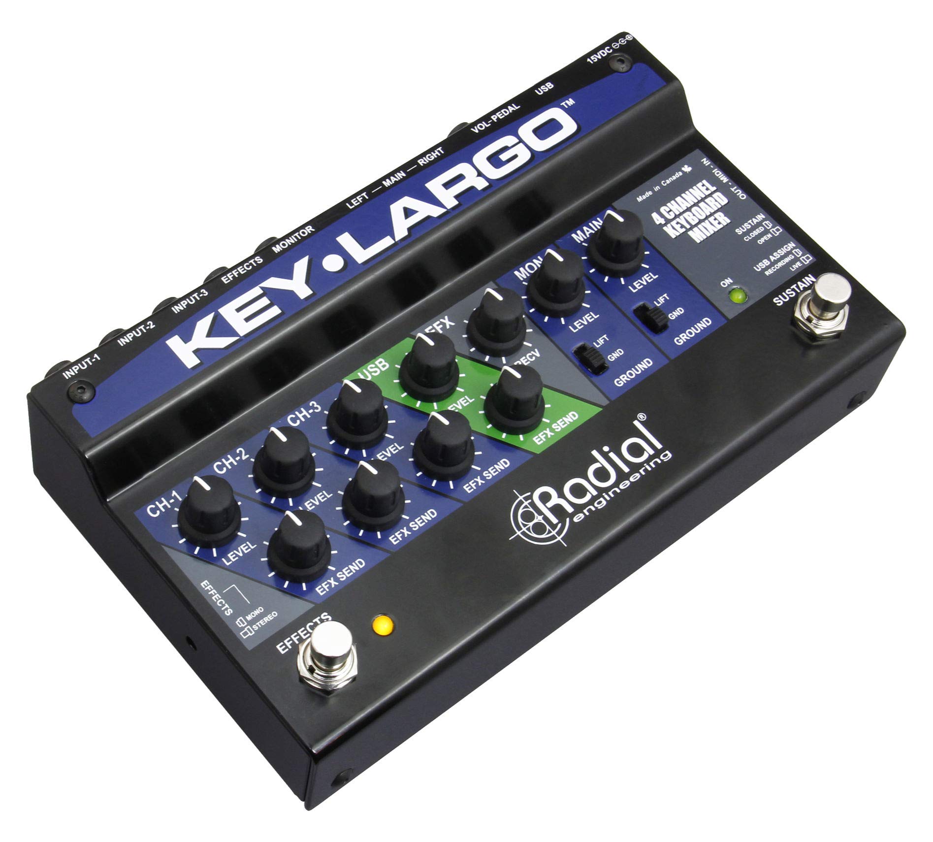 Radial Key Largo Keyboard Mixer with Balanced DI Outs