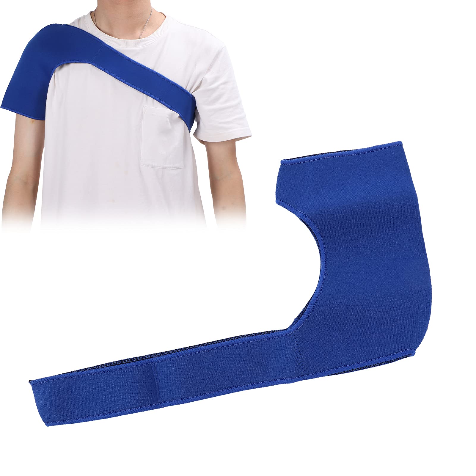 Shoulder Brace for Men and Women, Rubber Sponge Orthopedic Care Compression Sleeve for Torn Rotator Cuff, Dislocated AC Joint, and Other Injuries(Blue)