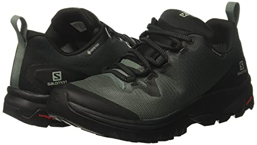 Salomon VAYA Gore-TEX Hiking Shoes for Women, Black/Balsam Green/Black, 6