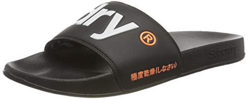 Superdry Men's Walking Slipper, Optic Black/Optic White/Hazard Orange, Small