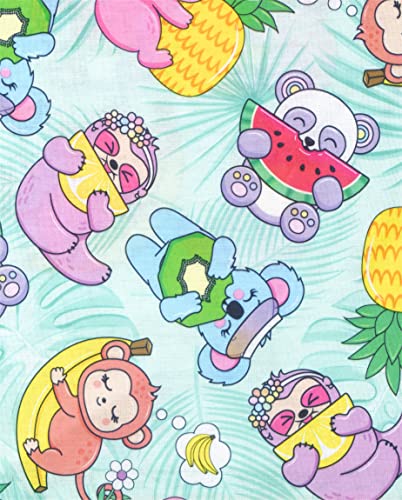 The Children's Place Girls Sleeveless Tank Top and Shorts 2 Piece Pajama Set, Animal & Fruit Single, Large