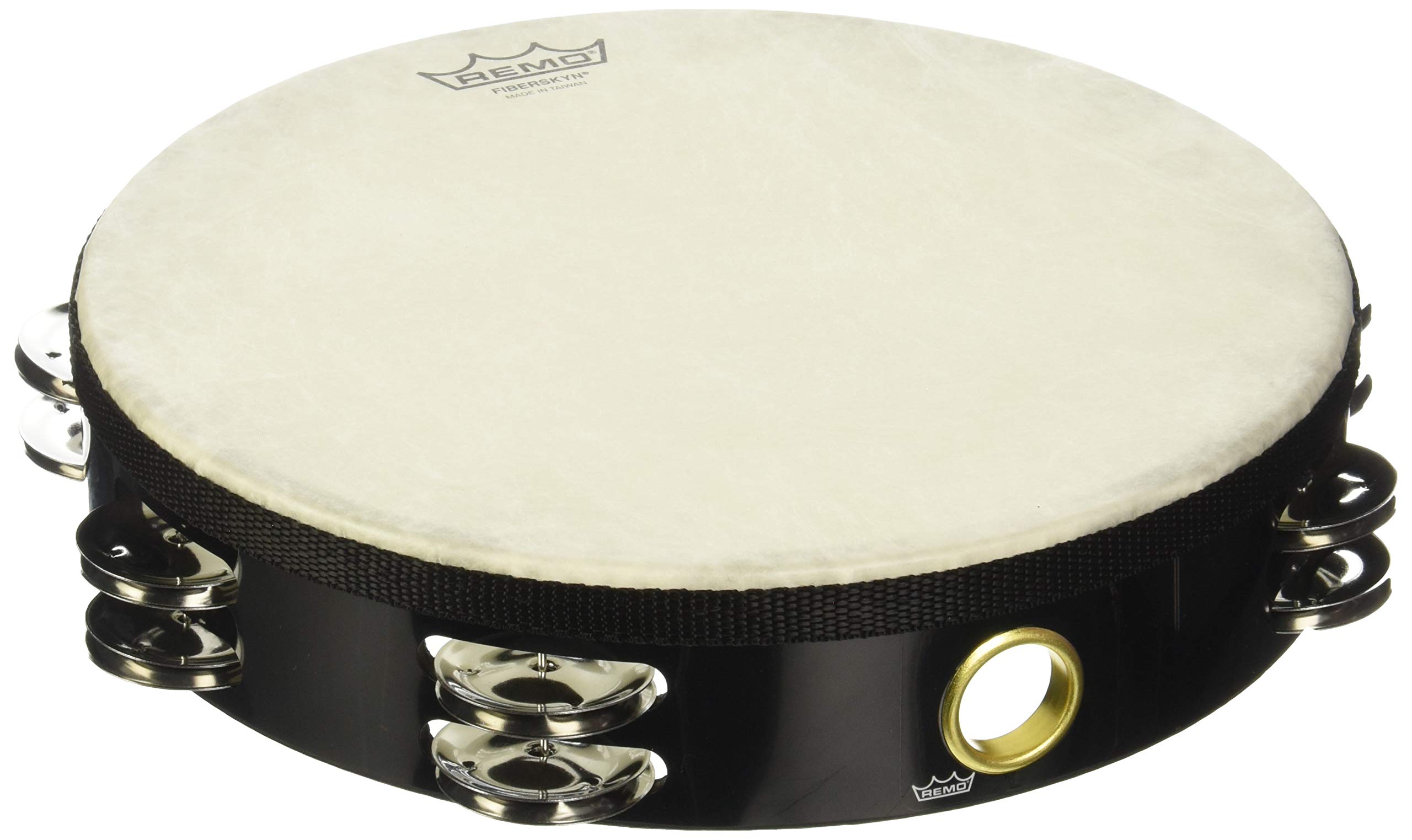Remo TA-5210-70 Fiberskyn Tambourine - Quadura Black, 10"