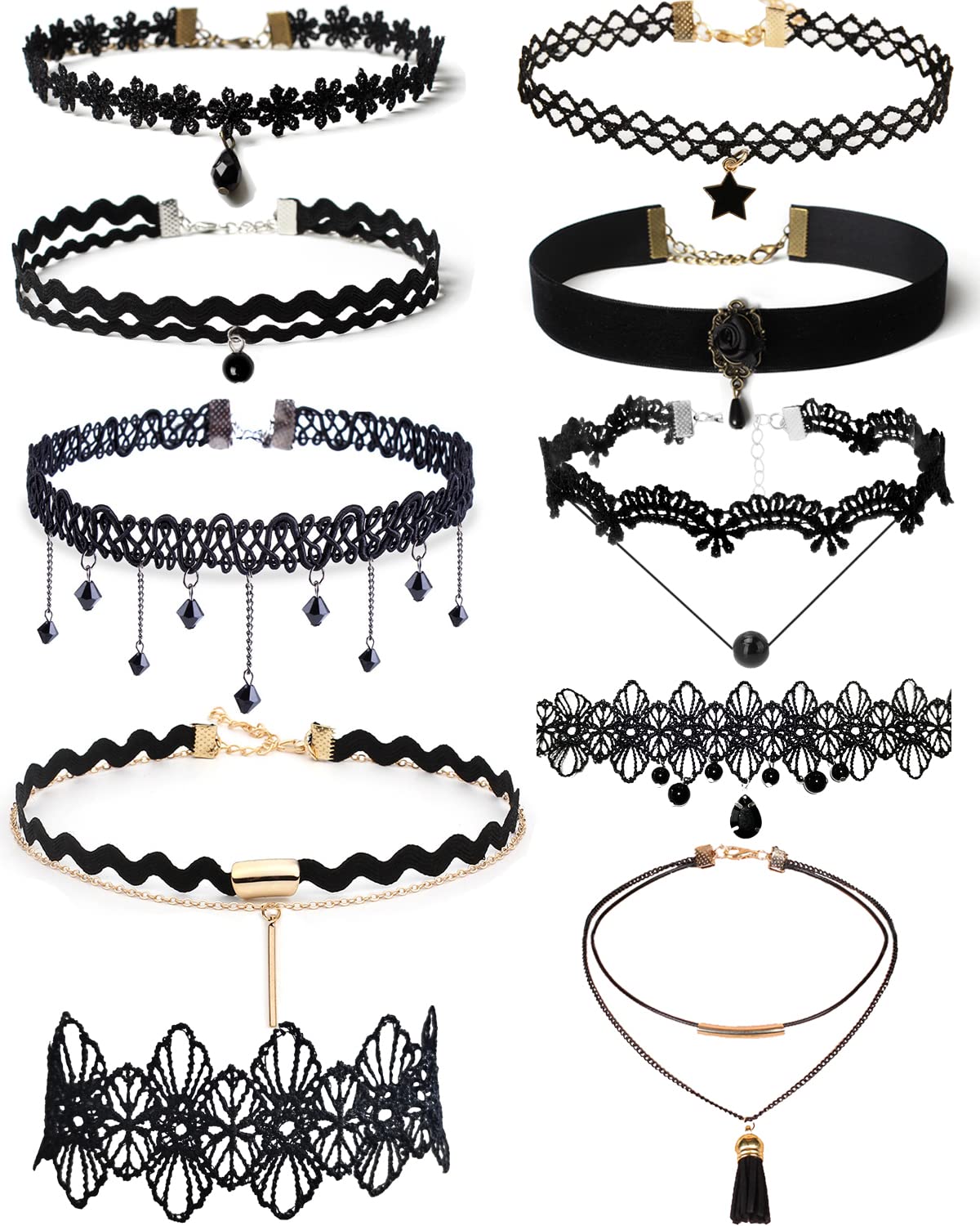Zimfic Lace Choker Necklaces for Women, Gothic Accessories for Women Girls