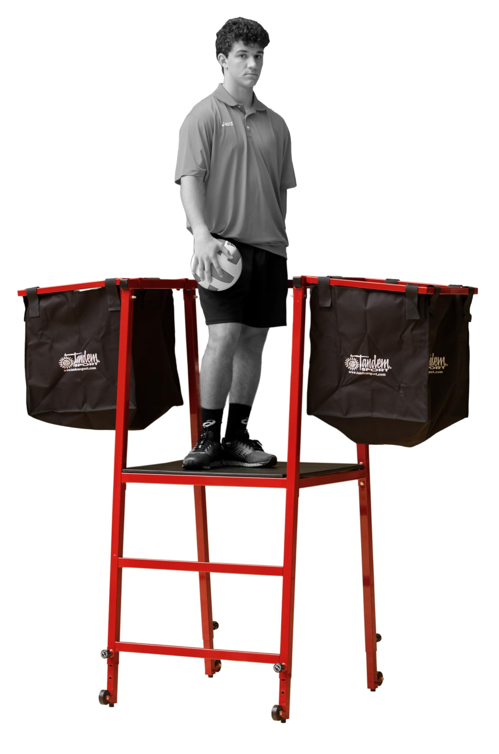 Tandem Sport Training Tower - Volleyball Coaching Tower with Ball Bag Attachments - Training Aid for Volleyball Coaching - Volleyball Training Equipment