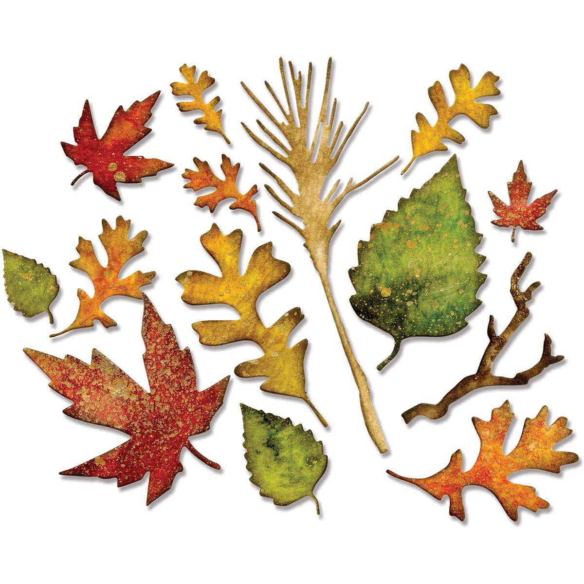 Sizzix 660955 Thinlits Die Set, Fall Foliage by Tim Holtz, 14/Pack