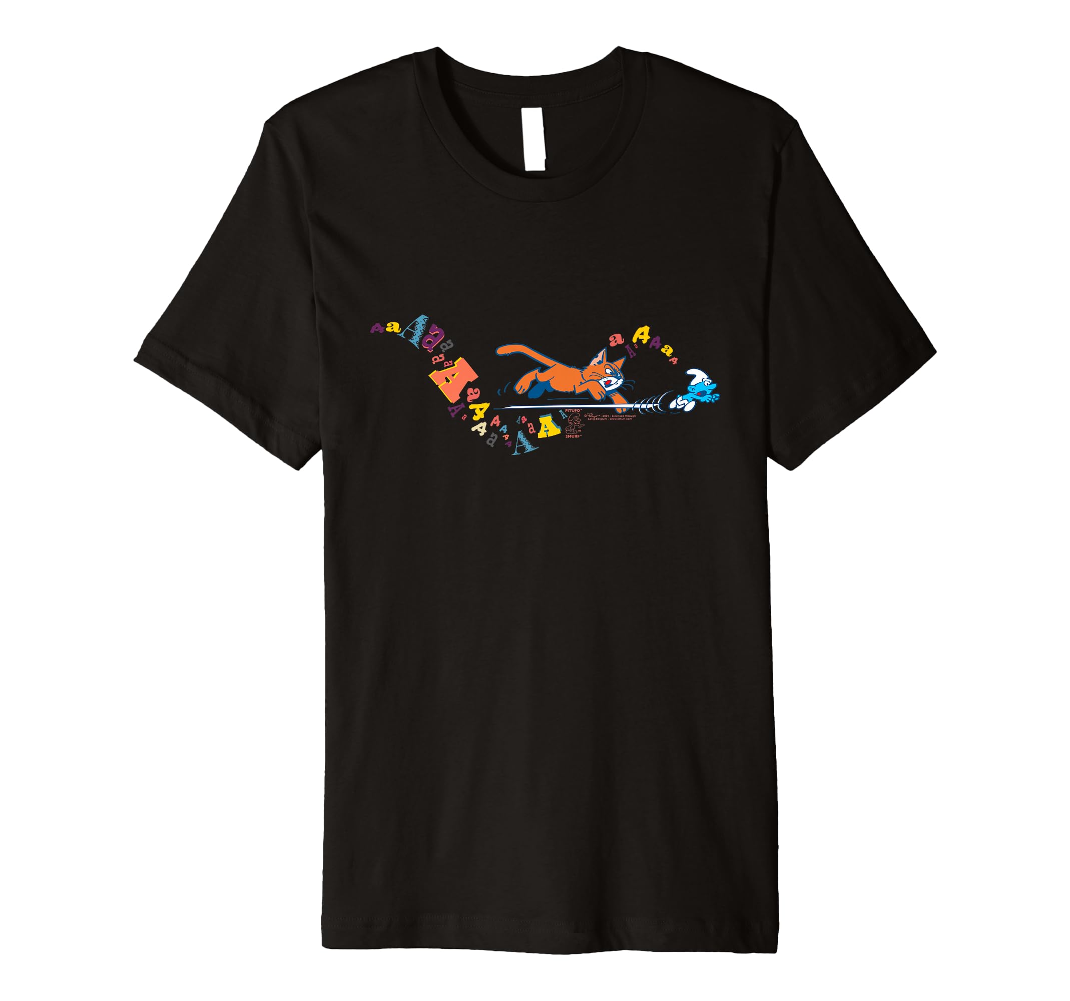 The Smurfs Azrael Chases a Smurf Premium T-Shirt