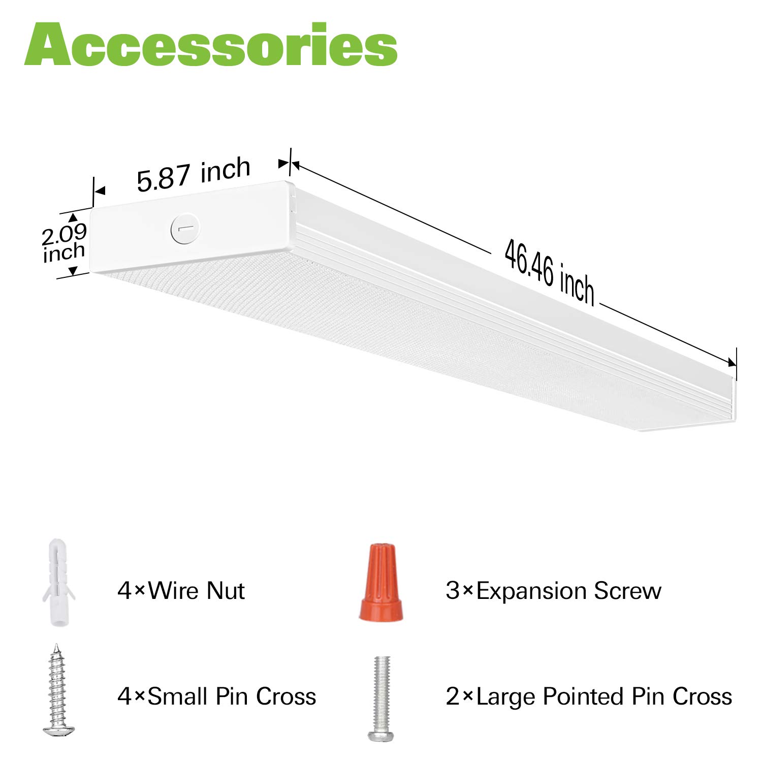 Yeegfeyeyy 4FT LED Wraparound Shop Lights, 40W, 4400lm [2-lamp 32W Fluorescent Equiv.], 4000K Neutral White, Flush Mount 48 Inch LED Light Fixtures, LED Wrap Ceiling Light for Garage, Office