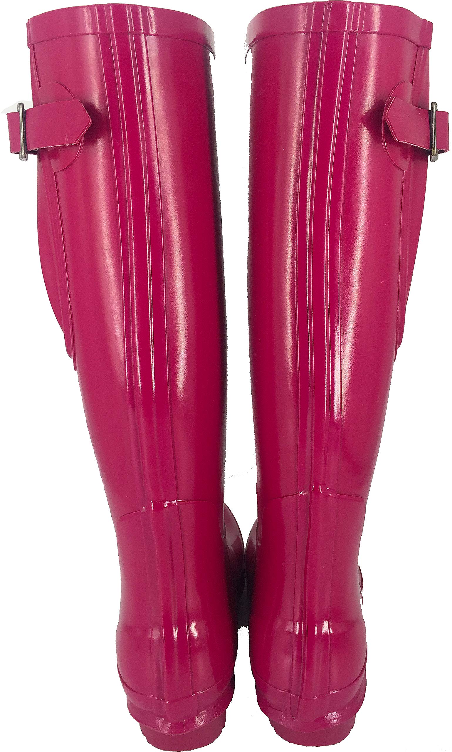 Shires Rockfish Adj Gloss Tall Wellington Boot 7 Magenta