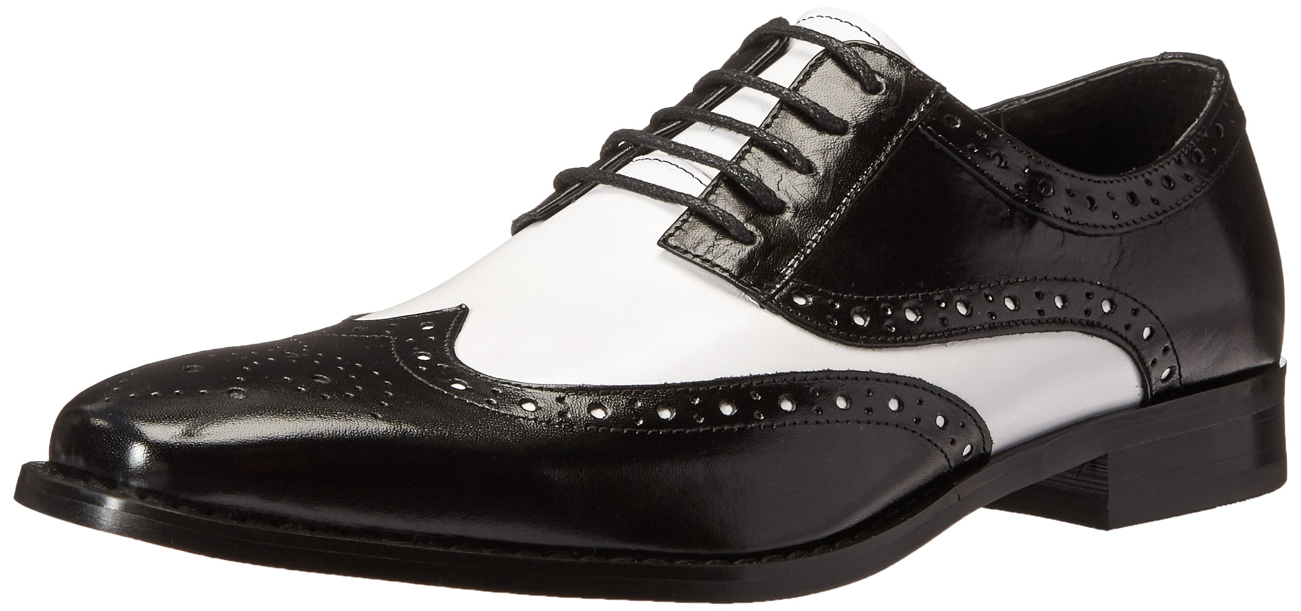 Stacy Adams Men's Tinsley-Wingtip Oxford, Black/White, 15 M US