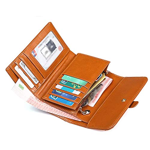 ZCGDP Leather Retro Section Bifold Multi Card Case Wallet with Zipper Pocket Shopping Vacation Credit Card Holder Organizer (Color : White-Patch Five-Pointed star4)