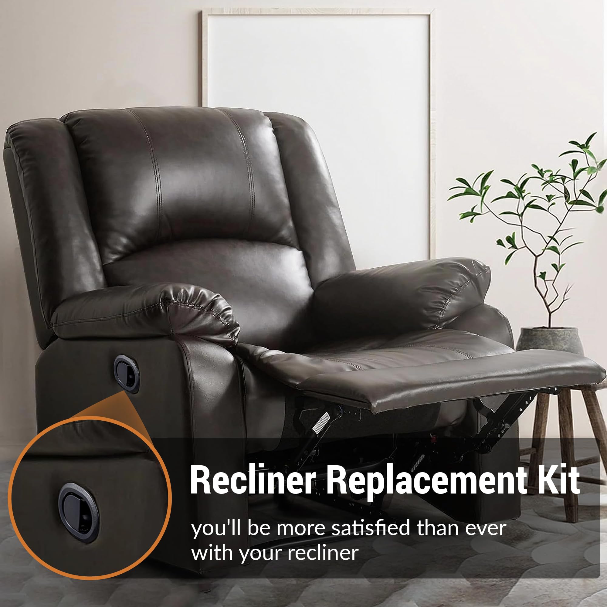 Saillong 2 Pack Recliner Release Pull Handle Replacement Parts with 2 Cable, Heavy Duty Recliner Replacement Kits Compatible with Lazy Boy and Most Recliner Brands Couch Sofa Chair Furniture