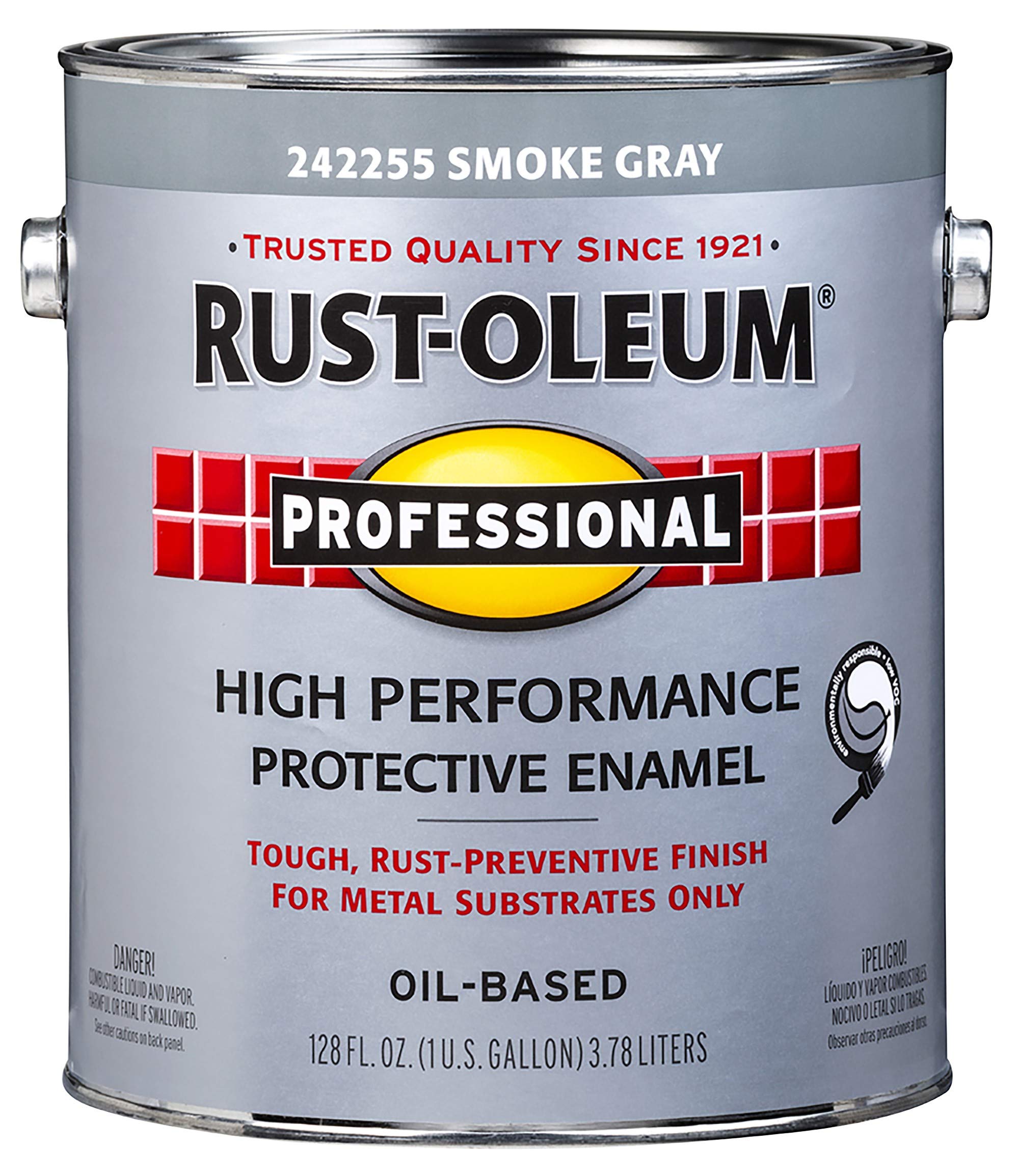 RUST-OLEUM 242255 Protective Enamel Paint, 1 Gallon (Pack of 1), Smoke Gray, 11 Fl Oz