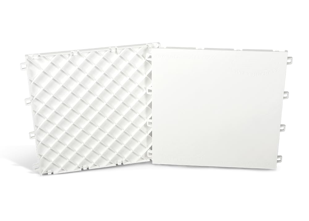 Snipers Edge Hockey - Dryland Slick Tiles - 20 White 12" by 12" Squares - Simulates Real Ice, Easy to Assemble, Premium Grade UV Coating for Protection