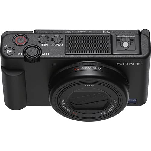 Sony ZV-1 Digital Camera (Black) with Streamer/Vlogging Kit. Includes: SanDisk Extreme 64GB Card, 12β Grispter Tripod, Carrying Case, and More.