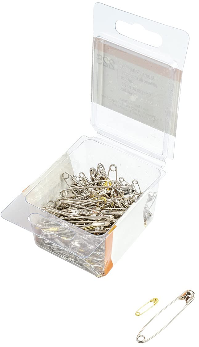 Singer 00205 Safety Pins Value Pack, Assorted Sizes, 225-Count