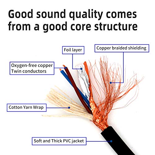 RALINTA XLR Cable Black 10ft,Professional 3 pin DMX Cable Durable,Mic Cable Balanced Male to Female,Heavy Duty DMX XLR Cable for Microphones,Lights, Speakers,Mixer,Amplifier and Audio Device