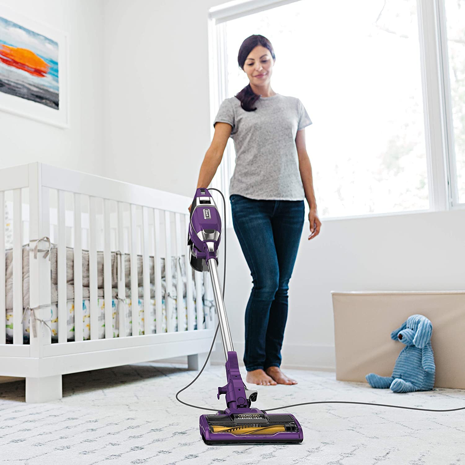 Shark Rocket Corded Ultra-Light Vacuum with Zero-M Anti-Hair Wrap Technology, XL Dust Cup, Hand Vacuum Mode, & Swivel Steering (ZS351), Plum Purple (Renewed)