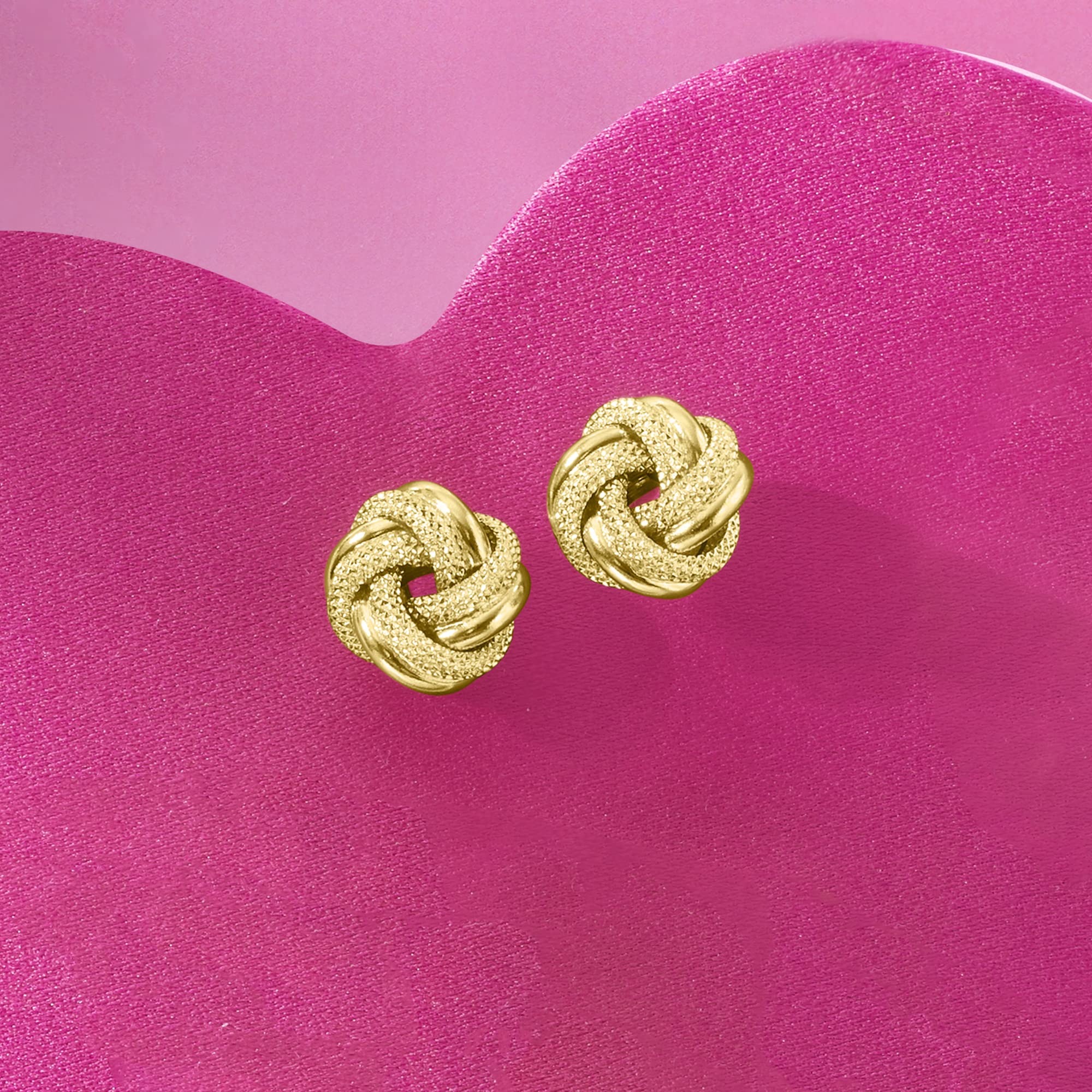 Ross-Simons Italian 18kt Yellow Gold Love Knot Earrings