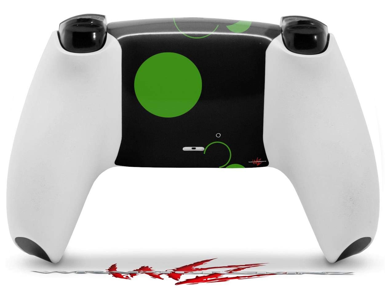 WraptorSkinz Skin Wrap compatible with Sony PS5 DualSense Controller Lots of Dots Green on Black (CONTROLLER NOT INCLUDED)