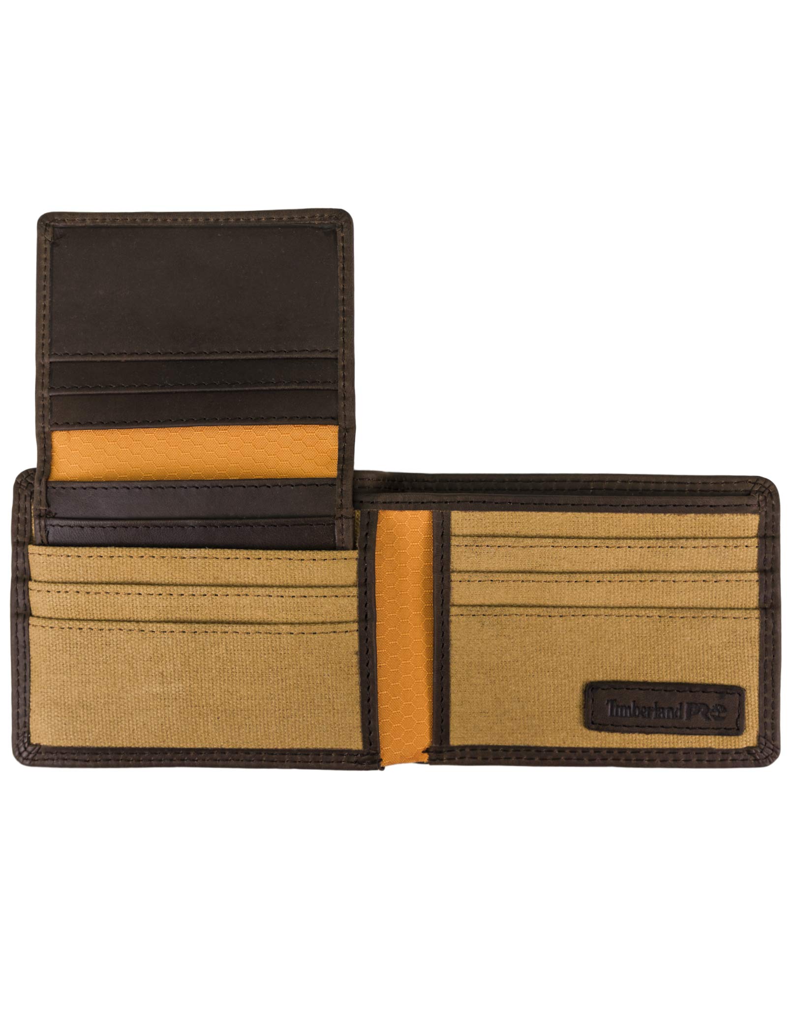 Timberland PRO Men's Leather RFID Wallet with Removable Flip Pocket Card Carrier, Dark Brown/Pullman, One Size
