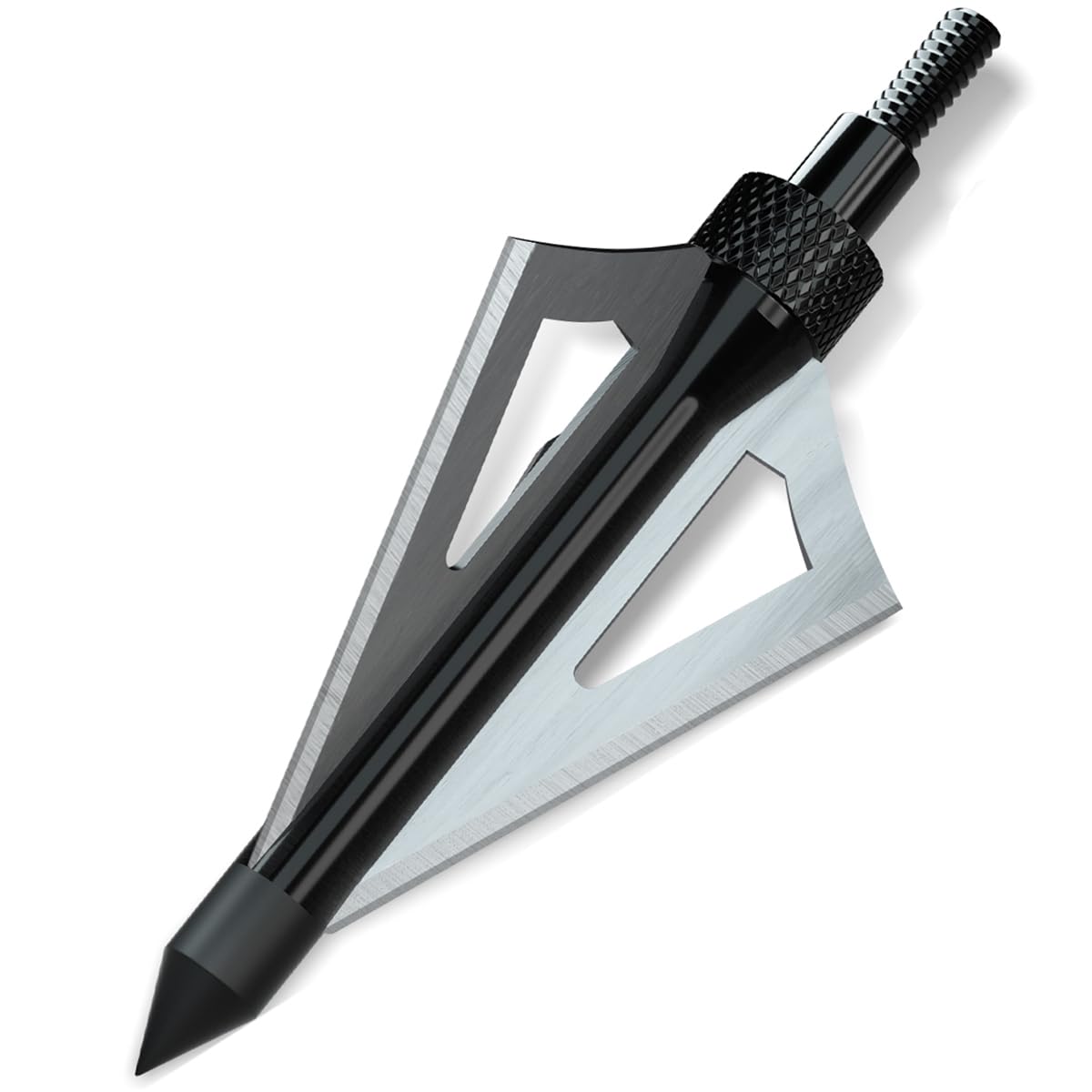 Sinbadteck Hunting Broadheads, 12PCS 3 Blades Bowhunting Broadheads 100 Grain Archery Arrow Broadhead Compatible with Traditional Bows and Compound Bows (Black)