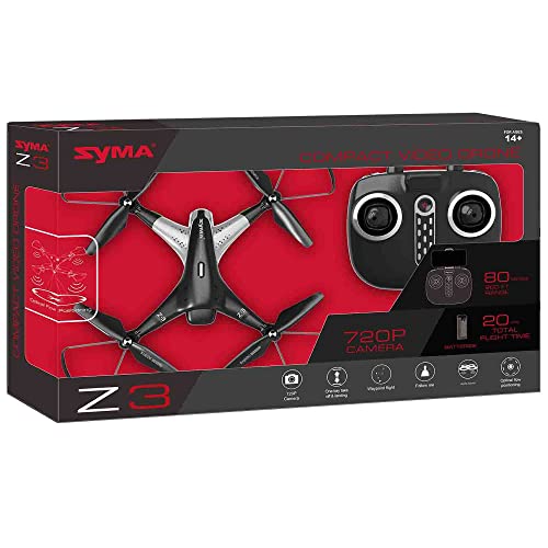 SYMA FOLDABLE HD CAMERA DRONE Z3, Two 720P Cameras, One Key Take Off and Landing, Ages 12+
