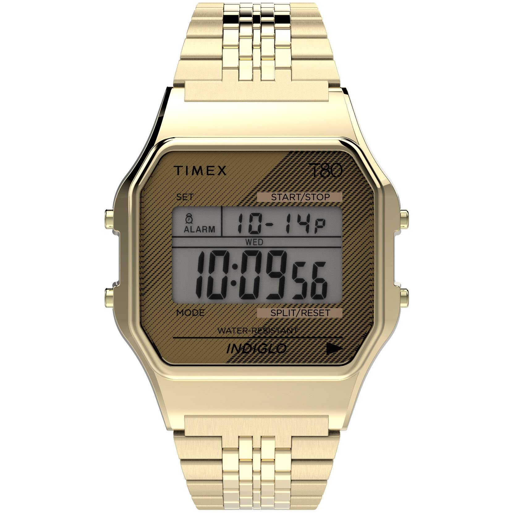 Timex T80 34mm Watch – Gold-Tone with Stainless Steel unisex-adult Bracelet