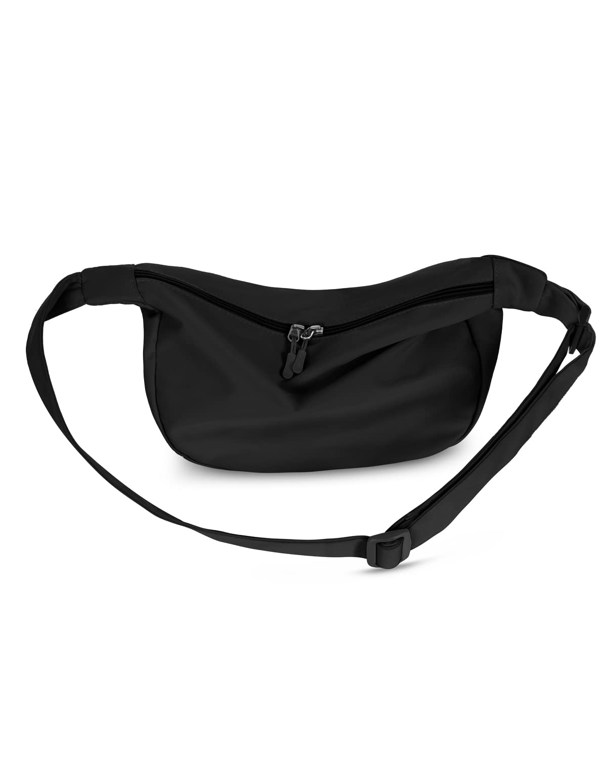 Small Sling Crossbody Bag for Women Men Trendy, Mini Crescent Bag with Adjustable Strap, 2 Zippers Lightweight Nylon Bag