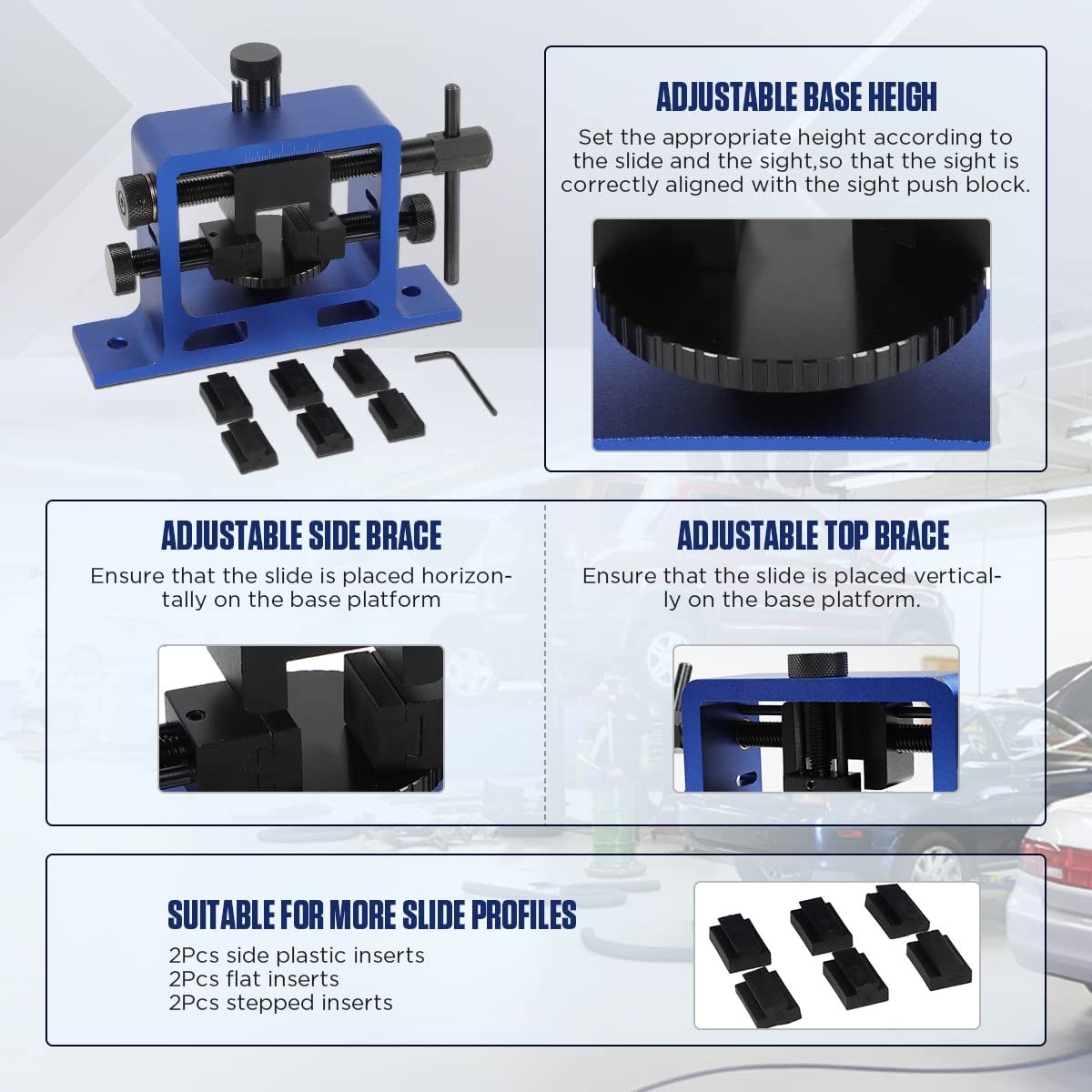 Sight Pusher Doesn't Hurt The Slide Sight Pusher Tool Corrosion-Resistant Rear Sight Pusher Tool with Side Witness Windows Dovetailed Rear Sight Pusher Tool Compatible with g lock1911SIG