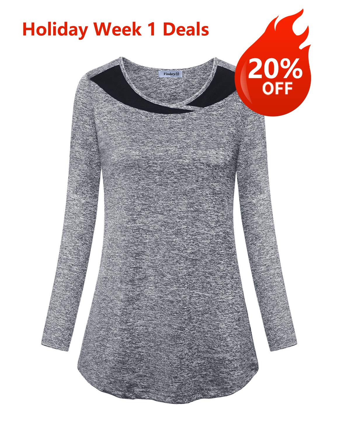 Vldnery Long Sleeve Hiking Tops for Women, Plus Size Yoga Tee Workout Clothes Active Wear Tunic