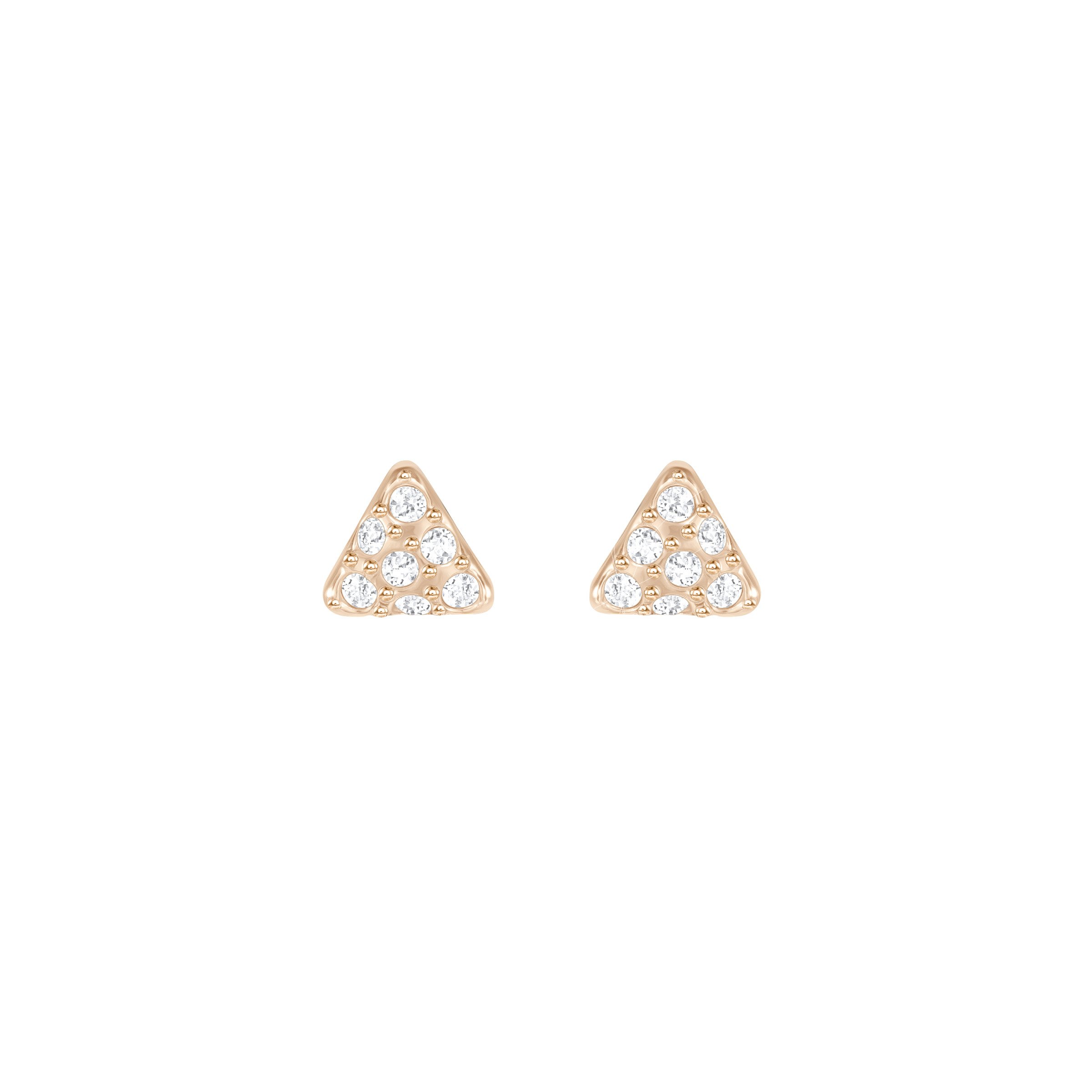 Swarovski Facet Swan Pierced Earrings Rose Gold-tone Plated 5358058