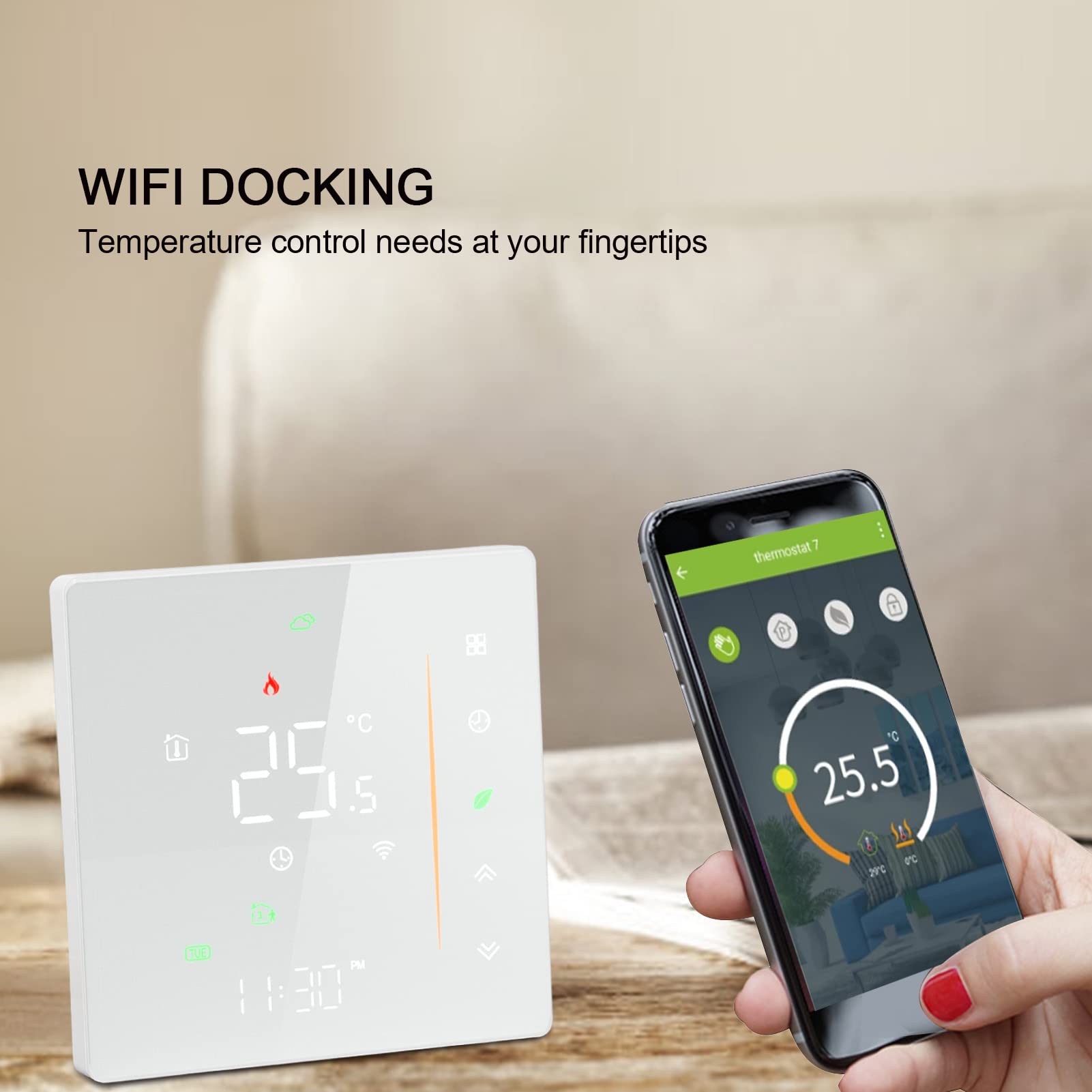 Smart Thermostat, Water Floor Heating Thermostat Energy Efficient LCD Display APP Control for Hotel Restaurant