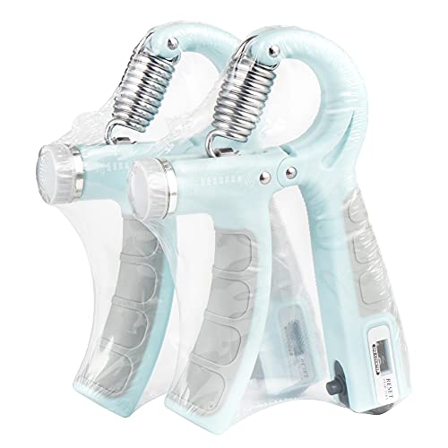 steelway Hand Grip Exerciser Strengthener 2 Pack,Grip Trainer, Forearm Grip Strength with Counter, Adjustable Resistance from 11-132 LB, Forearm Workout Equipment(Blue)