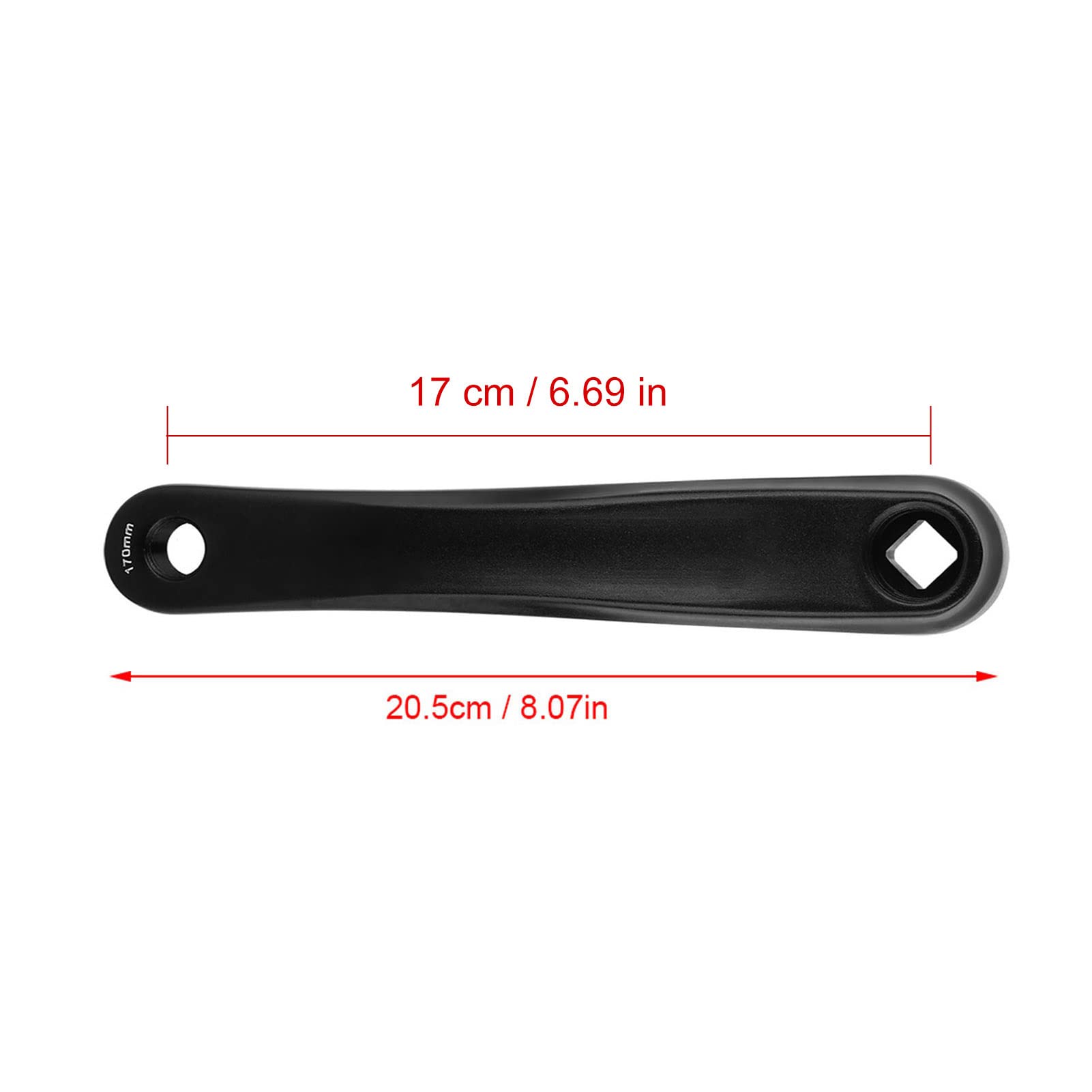 ZPSHYD 170mm Bike Crank Arm, Bicycle Left Crank Hand, Aluminum Alloy Left Single Chain Crank Arm Replacement Accessory for Mountain Bike (Silver Rhombic Hole)