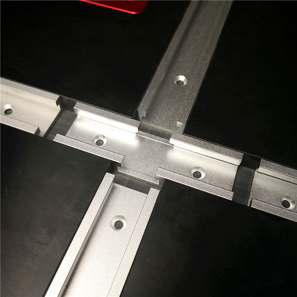 T-Track For Cross Connector With Predrilled Mounting Holes Aluminum Alloy Saw Table Track Intersection Pa Useful T-Track Intersection Kit For Woodworking Double-Cut Jig Profile