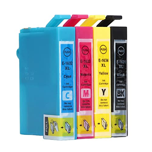YEmirth 4Pcs Ink Cartridge BK C M Y Smoothly Ink Output Clear Fadeless Print Printer Cartridge with Ink for Workforce WF 2010W