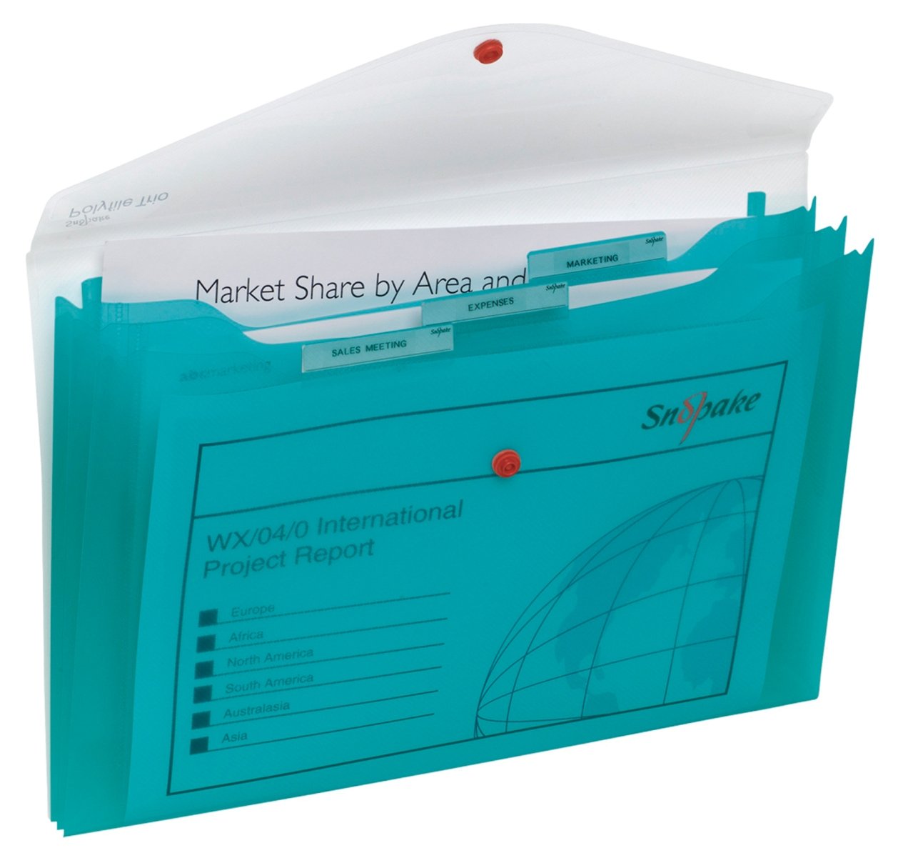 Snopake Foolscap Polyfile Trio Popper Wallet with Indexing System and Press Stud Closure – Electra Assorted [Pack of 5] Ref: 14967