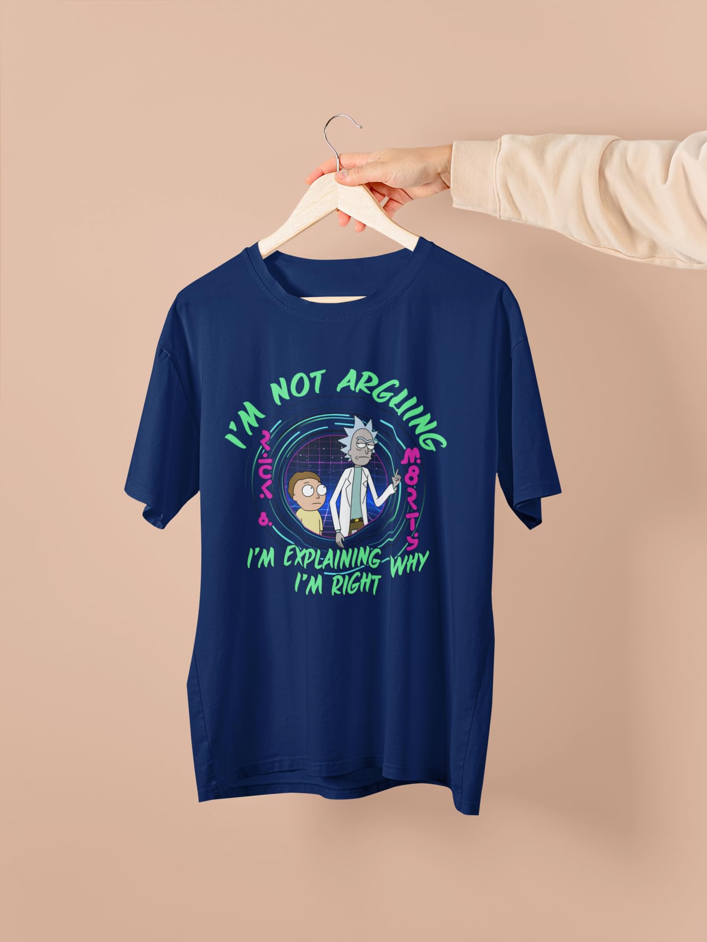 RICK AND MORTY I’m Not Arguing I’m Explaining Why I’m Right Men's and Women's Short Sleeve T-Shirt (Black, Large)