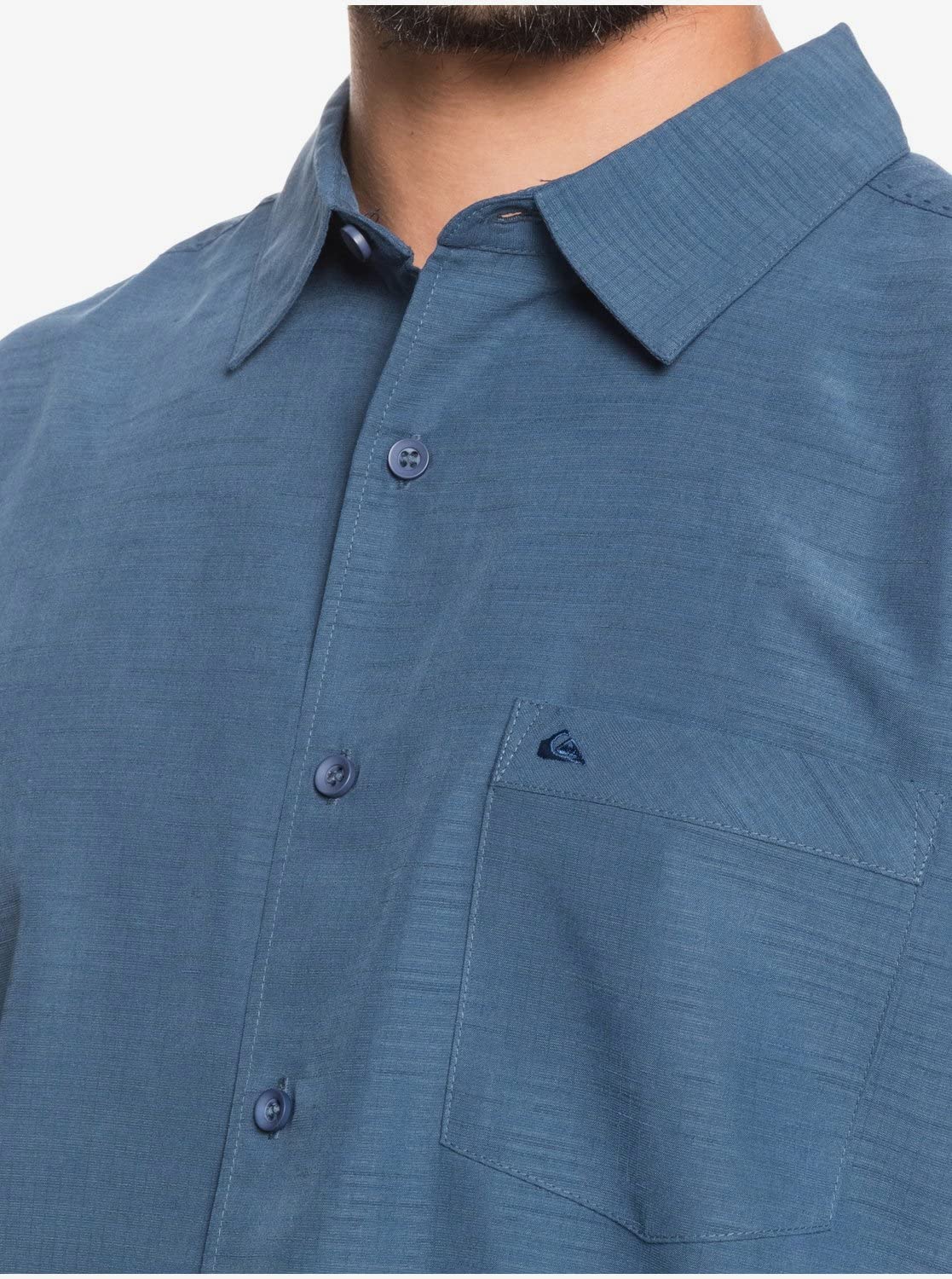 Quiksilver mens Centinela 4 Up Comfort Fit Pocket Collared Button Down Shirt, Midnight Navy Centinella, Large US
