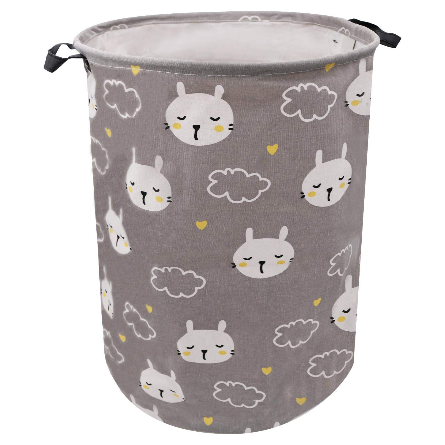 ZUEXT Extra LargeToy Bin Stylish Fox Design Canvas & Linen Fabric Storage Basket Laundry Hamper with Waterproof Gift Basket with Handles for Baby Nursery, College Dorms, Kids Bedroom,Bathroom(Fox)