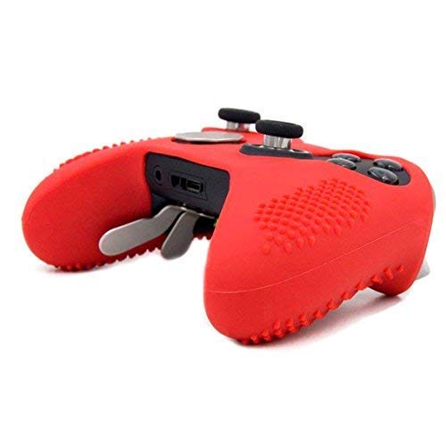 Taifond Anti-Slip Silicone Controller Cover Protective Skins for Microsoft Xbox One Elite Controller with Two Thumb Grip Caps (Red)