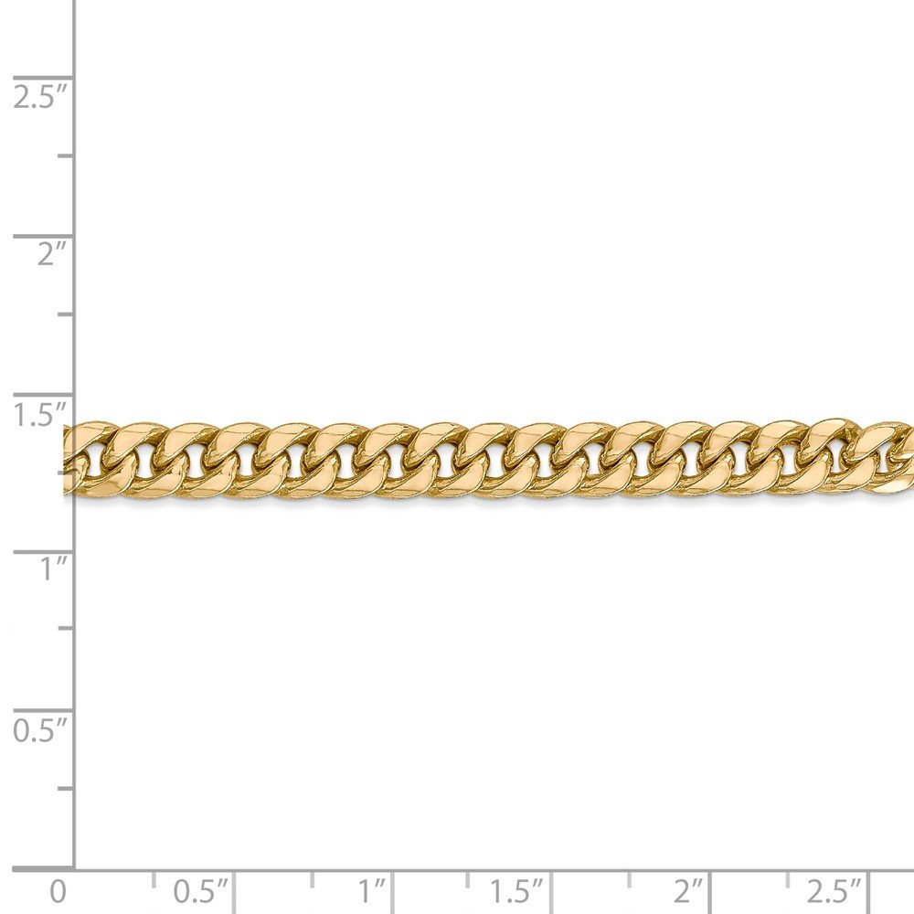 Sonia Jewels 14k Yellow Gold 6mm Miami Cuban Curb Chain Bracelet - with Secure Lobster Lock Clasp 7"