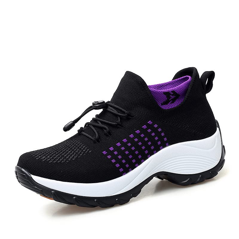 Women’s Ortho Stretch Cushion Shoes ComforthoFit Cloud Pro Ergonomic Pain Relief Footwear Running Lightweight Tennis Shoes Purple