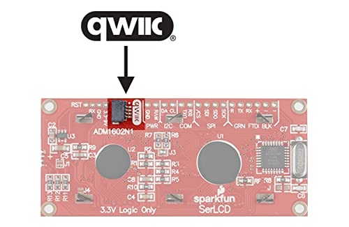 SparkFun 20x4 SerLCD - RGB Backlight (Qwiic) - Black on Red/Green/Blue Display Communicate with Serial I2C SPI 3.3V Logic and Power