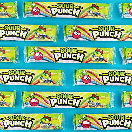 Sour Punch Rainbow Sour Straws, 2 Ounce (Pack of 24)