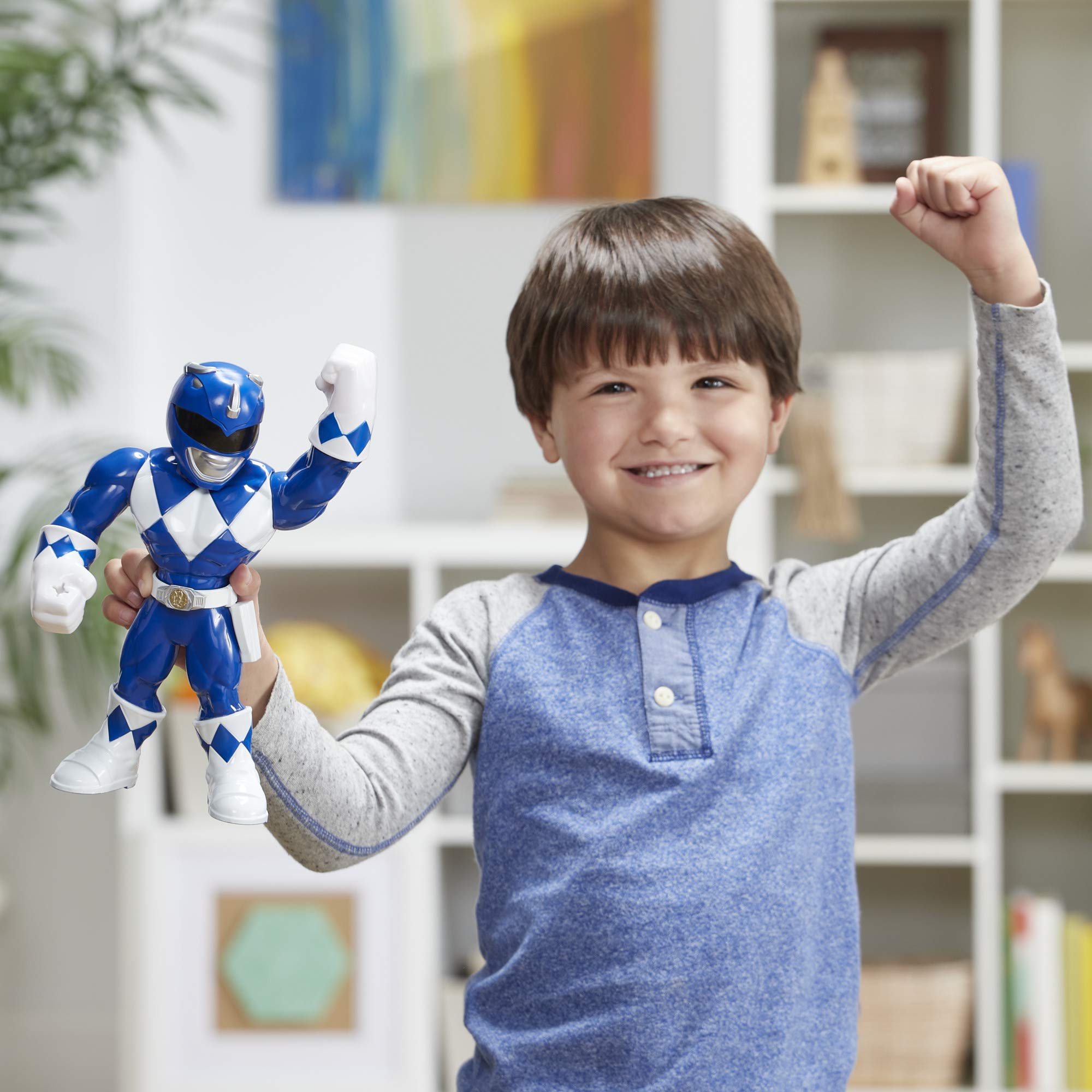 Power Rangers Playskool Heroes Mega Mighties Power Rangers 3-Pack - Red, Blue and Black Ranger 10-Inch Action Figures, Kids Ages 3 and Up (Amazon Exclusive)